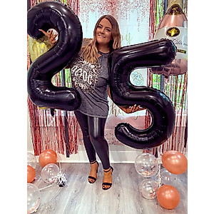 23 Balloon Numbers, 23rd Birthday Decorations for Women Men, Number 32 Balloons 40 In Black Happy 32nd Birthday Party Decorations Jumbo Foil Helium Mylar Balloons for Wedding, Celebration, Graduations