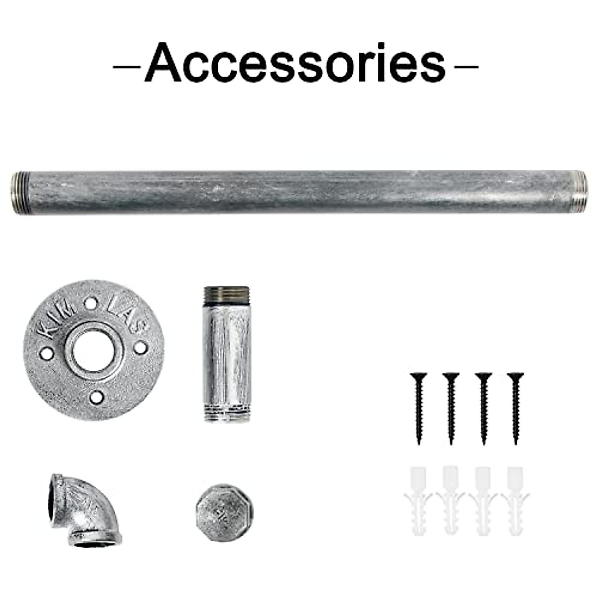 HouseAid Industrial Pipe Paper Towel Holder for Kitchen, Vintage Style Heavy Duty DIY Rustic Paper Towel Rack, Wall Mount, Antique Silver