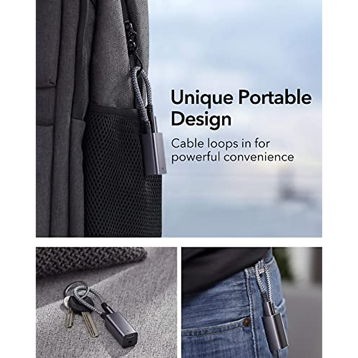 ESR USB C Headphone Adapter, 2-in-1 USB C to 3.5 mm Headphone Jack Adapter with PD Fast Charging, Portable Design, Compatible with Galaxy S22/S21/S20/Note20, iPad Air 5/Mini 6/Pro (2021/2020), Grey