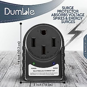 Dumble 50 AMP RV Surge Protector Plug - 14-50P / 14-50R Camper Circuit Power Extension Cord RV Power Surge Adapter