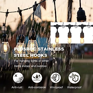 PlusRoc 20 Pack Stainless Steel Hooks for Hanging Christmas Xmas String Lights Outdoor Plants, 2.2 Inch Silver Cup Hooks Screw in Ceiling Hooks Eye Hook Q-Hanger, Wall Mount Ceiling Mount