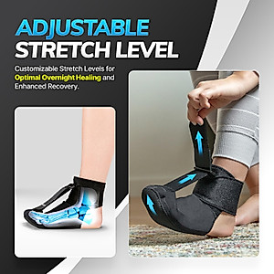 BraceAbility Plantar Fasciitis Night Splint Sock - Soft Plantar Fascia Brace for Sleeping, Achilles Tendonitis, Foot Drop, Heel Pain - Plantar Fasciitis Relief Night Splint for Women and Men (Large)