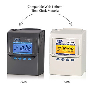 Lathem Time Cards, F/7000E, Numbered 1-100, 2-Sided, 3 3/8" x 9", White, Pack Of 100