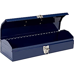TCE ATB102U Torin 16" Hip Roof Style Portable Steel Tool Box with Metal Latch Closure, Blue