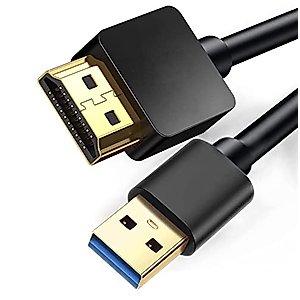 USB to HDMI Cord Cable, fenoero Hdmi USB Converter Cable Adapter USB 2.0 Male to HDMI Male Charger Cable Adapter, 1M / 3.3FT