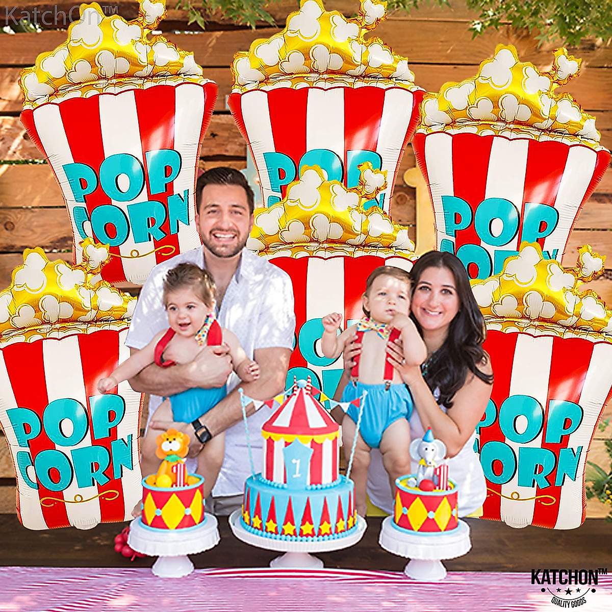 KatchOn, Giant Popcorn Balloons Set - 30 Inch, Pack of 6 | Popcorn ...