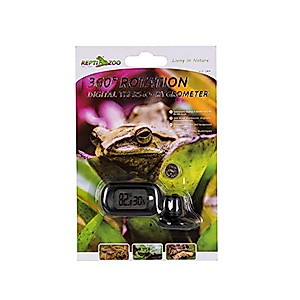 REPTI ZOO Reptile Terrarium Thermometer Hygrometer Digital Display 360 Degree Rotation with Suction Cup, 3-Sides Mounting