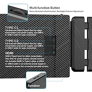 KEFEYA Laptop Screen Extender,14" Triple Screen Laptop Monitor Extender, 1080P FHD Portable Monitor for 13"-17.3" Laptops, HDMI/USB-A/USB-C for MacBook, Windows, Chrome, Switch, Plug and Play