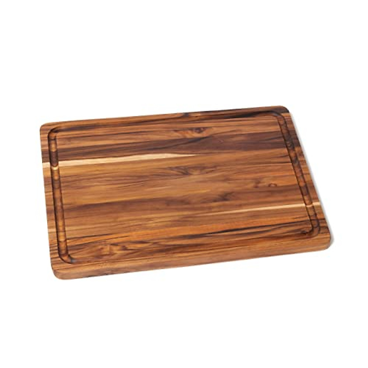 Lipper International Teak Wood Edge Grain Kitchen Cutting and Serving Board, Large, 16" x 12" x 3/4"