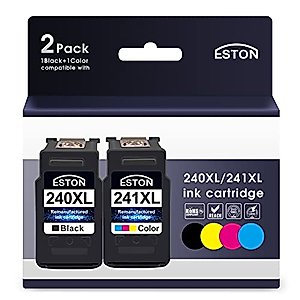 ESTON Remanufactured Ink Cartridge Replacement for Canon Ink cartridges 240 and 241 CL 241XL with PIXMA TS5120 MG3620 MX472 MX452 MG3520 Printer (1 Black,1 Color, 2 Pack)