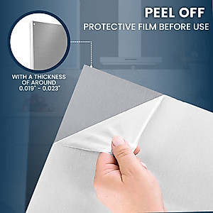 24" x 36" Reversible Metal Backsplash Matching screws | Compatible with Broan-NuTone SP3004 - Ultra Flat and Flushed Metal Panel Splatter Guard for Stovetop Easy Installation