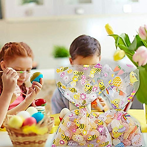 150 Easter Cellophane Bags Decorative Plastic Treat Bags for Homemade Candy Cookie Party Supply 10X6