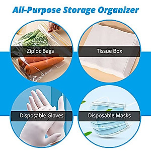 RUIDEO 4-Pack Storage Bag Organizer Compatible with Ziploc Bags, Acrylic Organizers for Kitchen Organization and Storage, Compatible with Gallon, Quart, Sandwich and Snack Size Bag, Plastic Bag Holder
