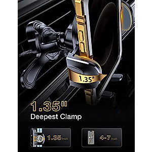 [Deepest Clamp] TORRAS Car Phone Holder Mount [Real Big Phones & Thick Case Perfectly] Universal Sturdy Hook Cell Phone Mount Air Vent [Never Fall Off] Fit for iPhone14 13 Pro Max Samsung Ultra 23 &All