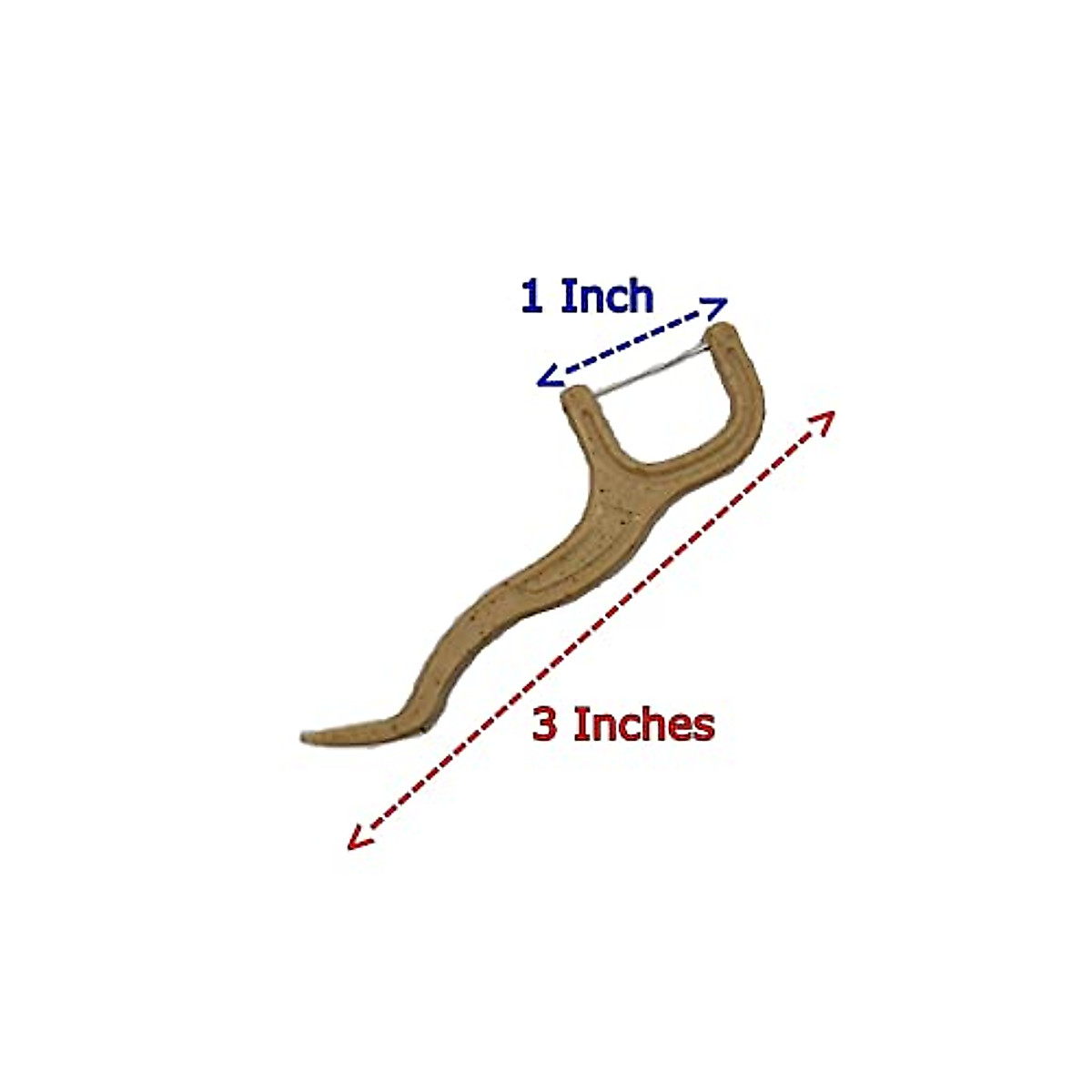 100 Mint Flavored Floss Picks | BPA Free, Eco-Friendly for Adults and Kids | Very Durable Sustainable Straw Wheat (100 Count, Mint)