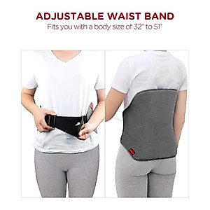 Upgraded Heating Pad for Back Pain Relief, Comfytemp XL Electric Heated Back Wrap with Strap, 9 Heat Settings, 5 Auto-Off, Stay On, Backlight for Cramps, Waist, Lumbar, Abdomen, 15"x 24" - Washable