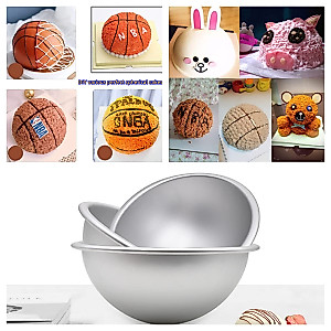 XZJMY Ball Cake Pan,Aluminum Hemisphere Cake Molds,8Inch Cake Pan,Kids DIY 3D Birthday Cake Pan,Nonstick Baking Tools (Big Half Ball)