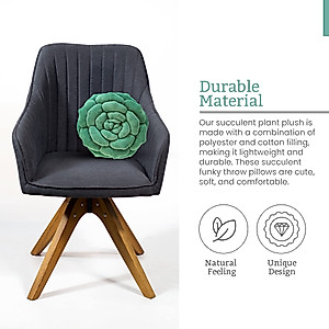 Audacious Hippo Succulent Pillow | Plant Room Decor | Double Stuffed Leaf Pillow for Couch Sofa Plush Outside Cotton Filling | Hand Stitched Flower Decorative Throw Pillows