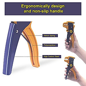 VCELINK Automatic Wire Stripper and Cutter, Professional 2 in 1 Adjustable Electrical Cable Wire Stripping Tool&Eagle Nose Pliers (7-Inch)
