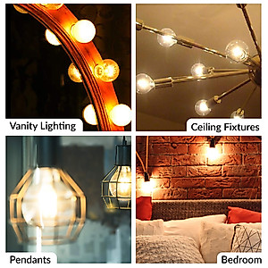 Simba Lighting LED Edison Vintage Vanity Globe Filament G25 (G80) 4W Dimmable 40W Equivalent (6 Pack) 120V Light Bulb for Bathroom Makeup Mirror, Medium E26 Base, CE, RoHS Compliant, Warm White 2700K