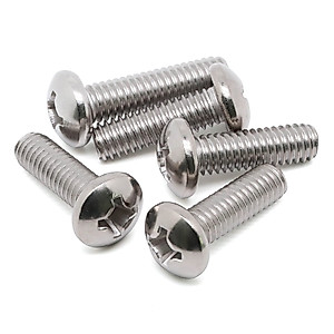 8-32 x 1" (1/4" to 3" Available) Pan Head Machine Screws, Full Thread, 304 Stainless Steel 18-8, Pack of 100