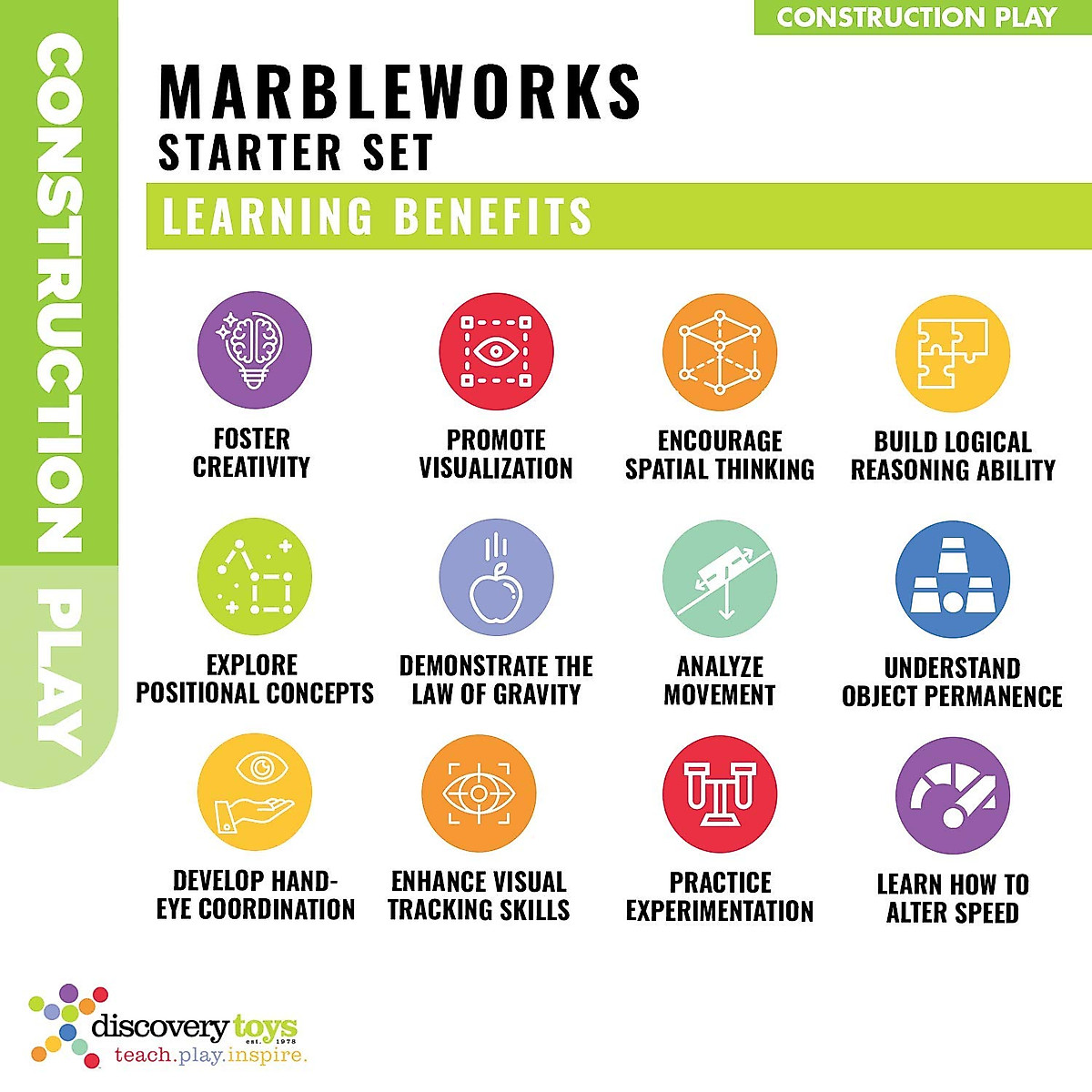 Discovery Toys MARBLEWORKS® Marble Run Ultra Deluxe Set | Kid-Powered Learning | STEM Educational Building Block Toy Learning & Childhood Development 5 Years Old and Up