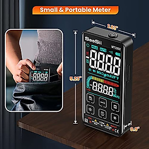 Touchscreen Digital Multimeter, Seesii 10000 Counts TRMS Auto-Ranging Voltmeter, Fast Accurately Measures AC/DC Amp Ohm Voltage Resistance Continuity Capacitance Temperature with Backlight Flashlight