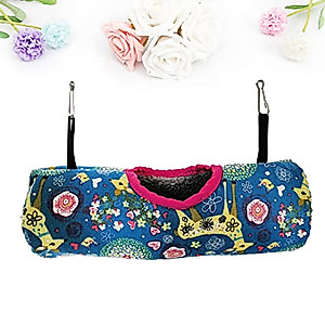 balacoo Hamster Hammock Tunnel Winter Toys Sleeping Color Bed Glider Hanging Pet Hamster House Nest Warm Cage Plush Accessories Sugar Hammock No Squirrel Toy Hamster Hanging