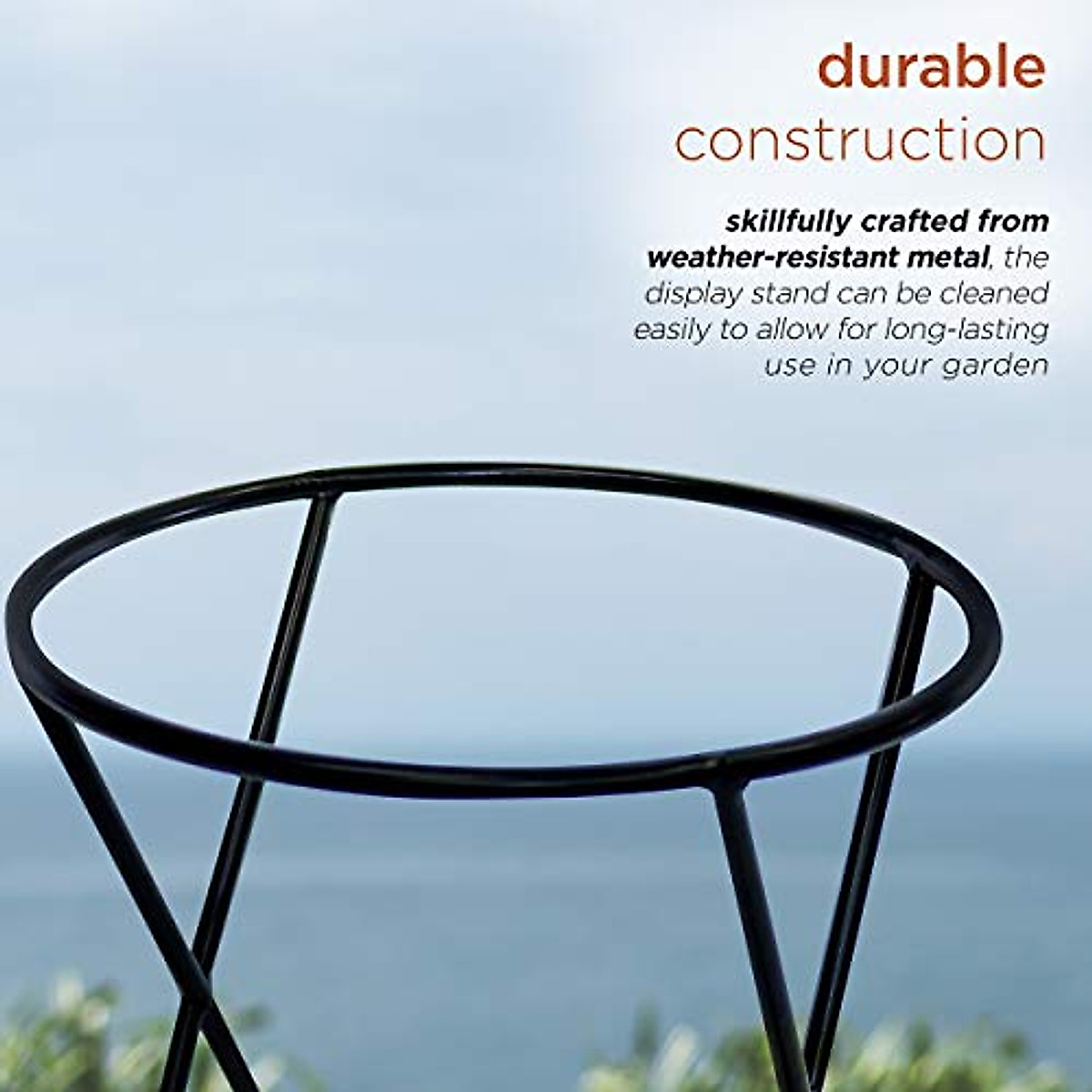 Alpine Corporation SLL1770HH Gazing Globe Metal Stand, 9" L x 9" W x 10" H, Black