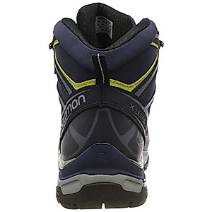 Salomon X Ultra 3 MID Gore-TEX Hiking Boots for Women, Crown Blue/Evening Blue/Sunny Lime, 8