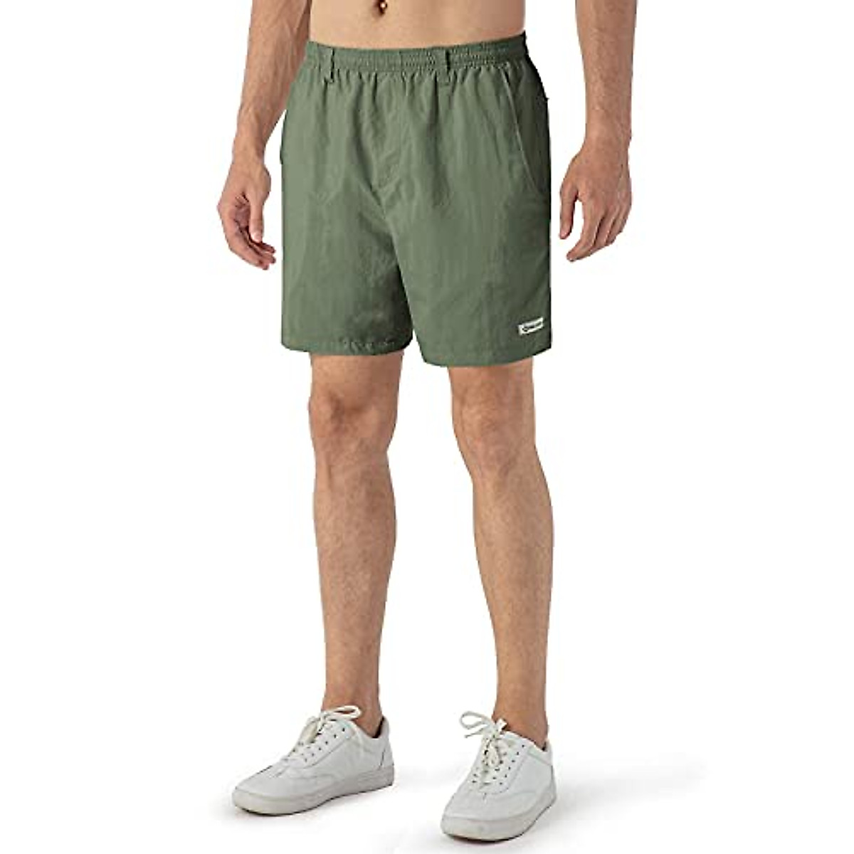 NAVISKIN Men's 6" UPF 50+ Sun Protection Shorts Outdoor Recreation Hiking Fishing Swim Board Quick Drying Multi Pockets Olive Green Size M