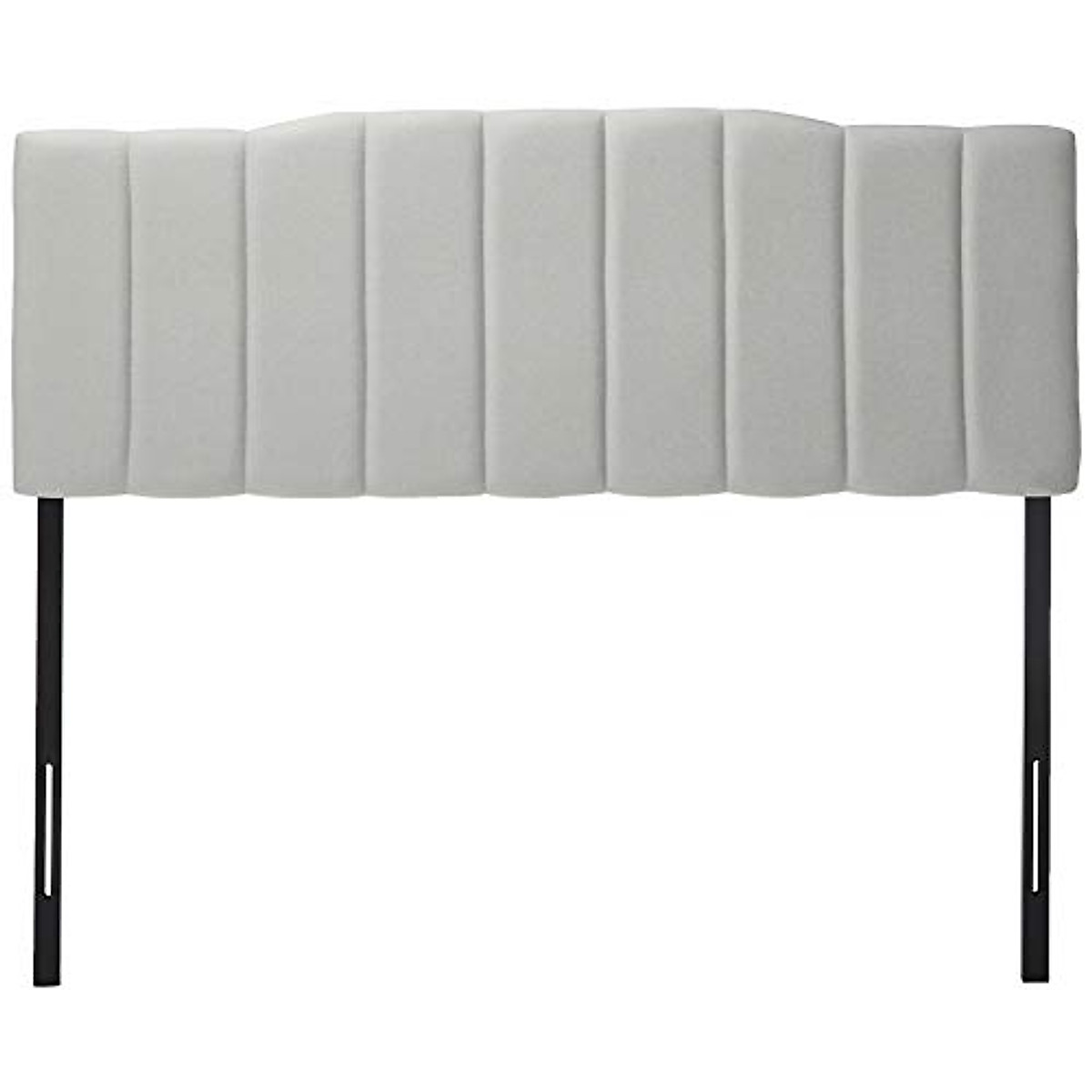 Zinus Satish Upholstered Channel Stitched Headboard in Light Grey, Queen