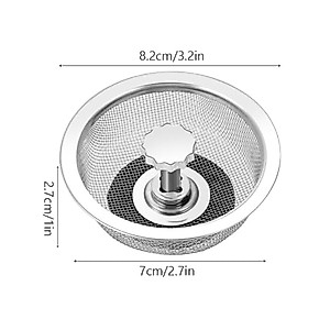 KUNMNGF Sink Stopper Bathroom Drain,Kitchen Sink Strainer,Sink Drain Stopper,Kitchen Sink Stopper,Sink Stopper,Stainless Steel Kitchen Sink Strainer,Bathtub Sink Strainer for Kitchen,Bathroom, Silver