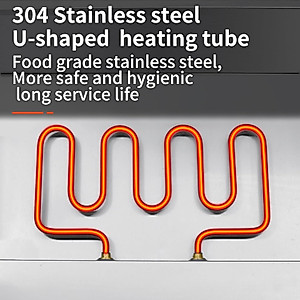 DULNICE Commercial Food Warmer,Electric 1/3GN*3 Pans Bain Marie Stainless Steel Steam Table Container with Temperature Control Buffet Warmer Soup Warmer for Catering Restaurants 1500W