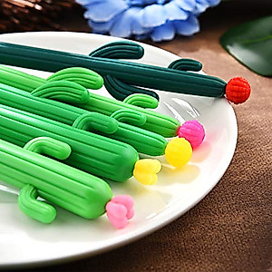 30 Pieces Cactus Pens Cactus Shaped Rollerball Pens Cactus Black Gel Ink Pens Writing Pen for Office School Home Writing Valentine's Day Gift Supplies, 5 styles