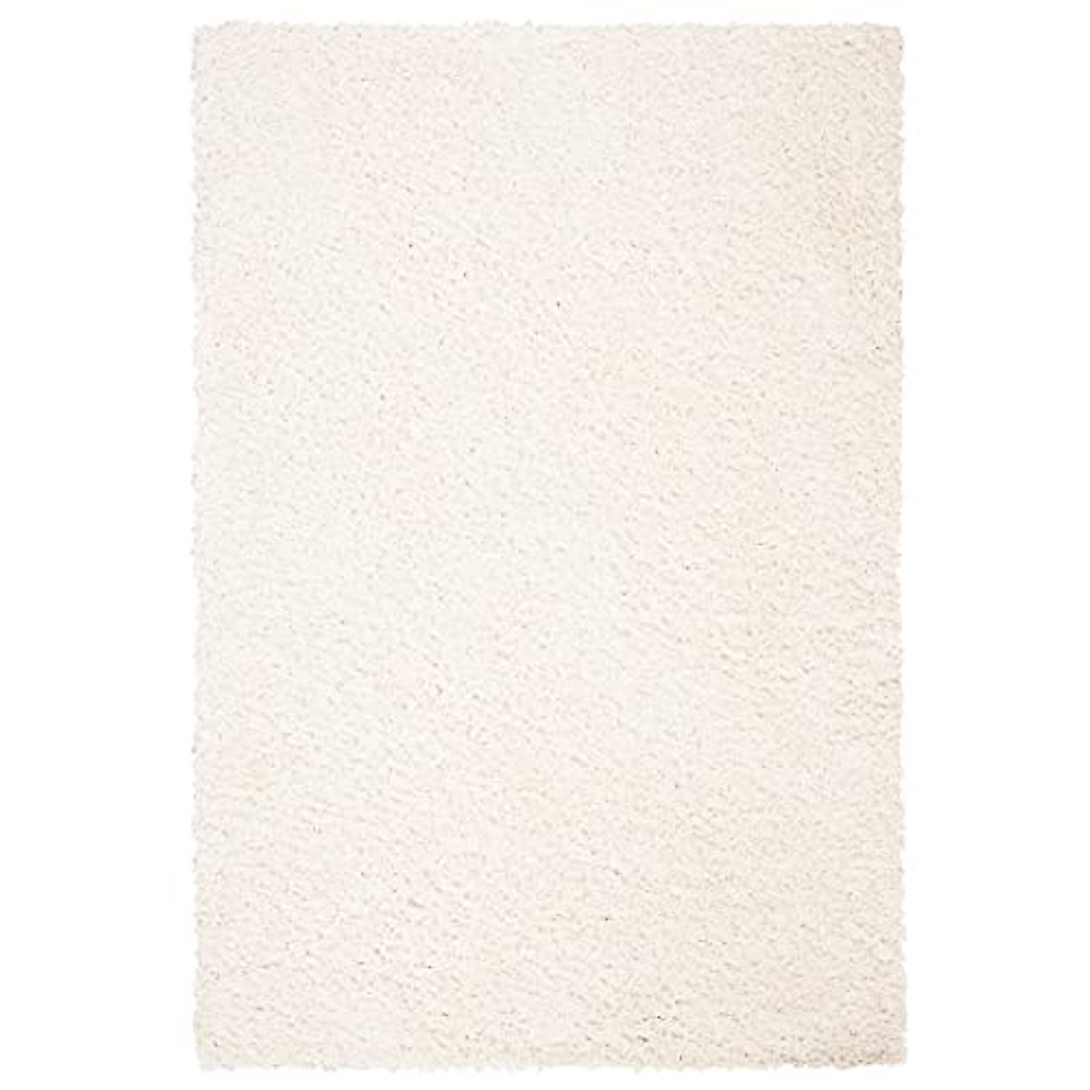 SAFAVIEH August Shag Collection 8' x 10' Ivory AUG200C Solid Non-Shedding Living Room Bedroom Dining Room Entryway Plush 1.5-inch Thick Area Rug