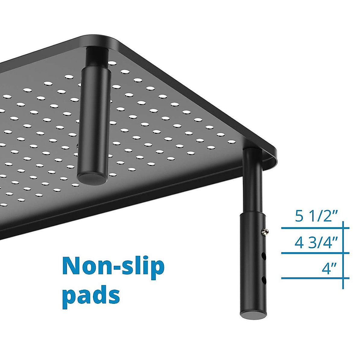Premium PC Monitor & Laptop Stand with Sturdy, Stable Black Metal Construction. Fashionable Riser is Height Adjustable with Non-Skid Rubber. Perfect for Computer Monitor, iMac Stand, Computer Shelf