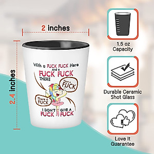 Unicorn Shot Glass 1.5 oz, Witty Funny Rainbow Pegasus Fairy Magical Myth Cute Quirky Sarcasm Saying Magical Horse for Men Women Adult, White