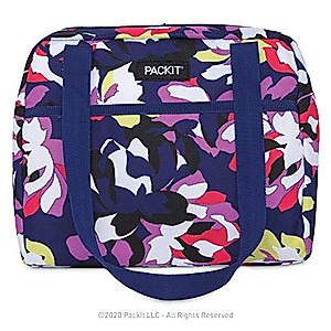 PackIt Freezable Hampton Lunch Bag with Shoulder Straps, Bright Floral