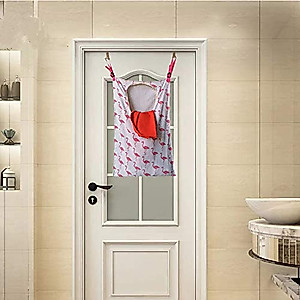 HDHYK Adjustable Door-Hanging Laundry Hamper with Stainless Steel Hooks