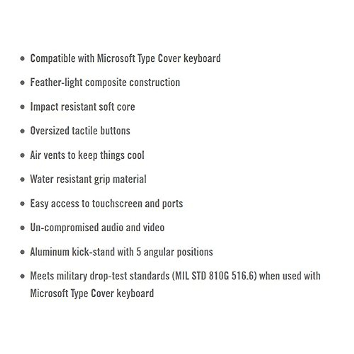 URBAN ARMOR GEAR [UAG] Microsoft Surface 3 Feather-Light Composite [Black] Aluminum Stand Military Drop Tested Case