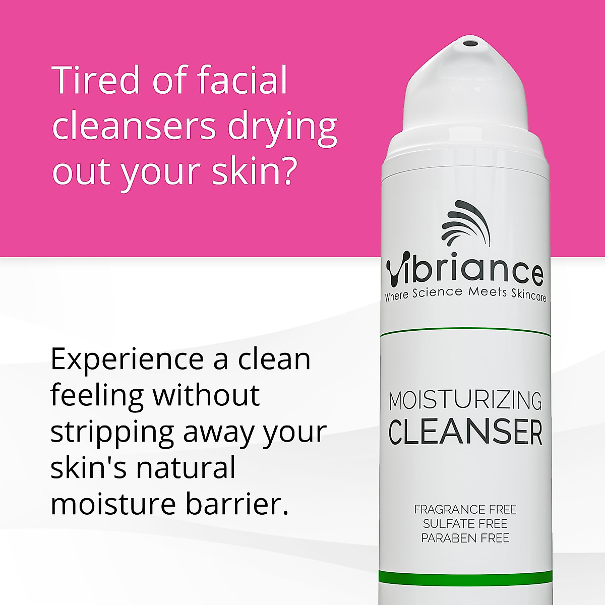 Vibriance Moisturizing Face Cleanser, 5.1 fl oz - Ultra-Hydrating Facial Wash for Women, Normal to Dry Skin - Sulfate and Paraben-Free - Removes Makeup, Impurities