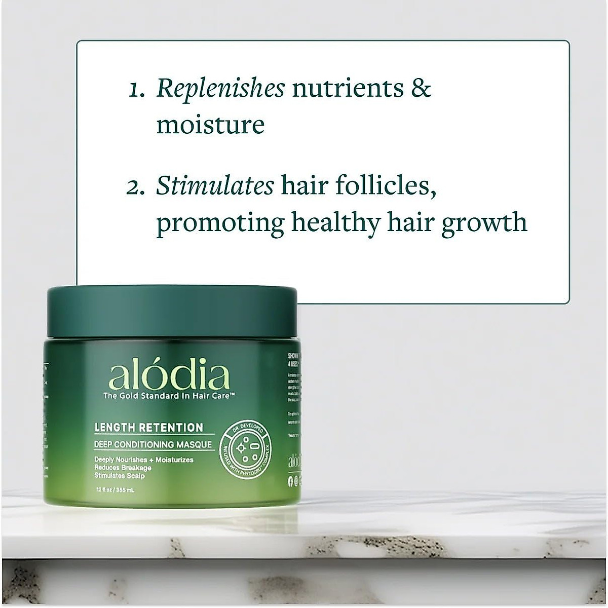 ALODIA Deep Conditioning Masque, 12 oz - Nourish & Hydrate with Avocado Oil & Peppermint Oil - Deep Conditioner for Curly Hair - Hair Mask for Scalp & Hair Health