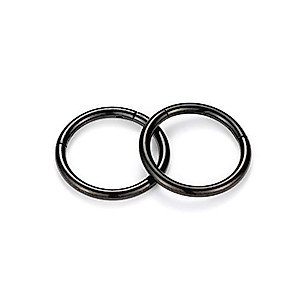 GAGABODY 16g Nose Ring Hoop Earrings Black Nose Hoops 16 Gauge Lip Rings Septum Hoop Seamless Septum Clicker 8mm Septum Ring Cartilage Earring Helix Earring Rook Earrings Nose Rings Surgical Steel