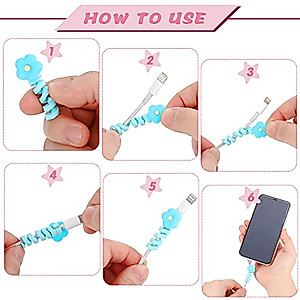 Flutesan 60 Pcs Cable Protectors Cute Charging Animal Bite Cord Protector USB Cord Charger Phone Charger Accessories for All Cellphone Data Lines, Various Styles