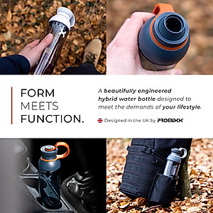 Promixx FORM Sports Water Bottle - Premium BPA Free Water Bottle for Fitness Sports & Outdoors - Sustainable Drinks Bottle with Measurement Markers and Leakproof Lid - 760ml / 26oz (Midnight Blue)