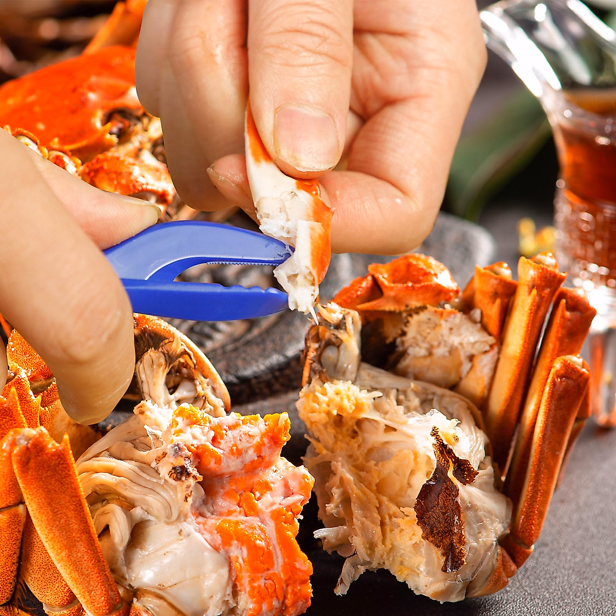 6Pcs Crab Legs Crackers, Crackers Picks Tools Crab Crackers and Tools for Lobster Crab Crayfish, Easy Opener Shellfish Picks Knife, Seafood Tools