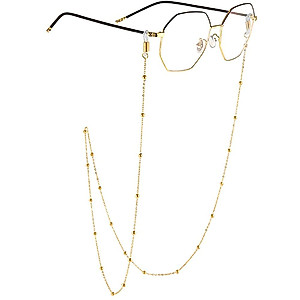 AllenCOCO Glasses Chain, Eyeglass Strap For Women Sunglasses - 14K Gold Eyeglasses Chain, Eye Glasses Holders Around Neck