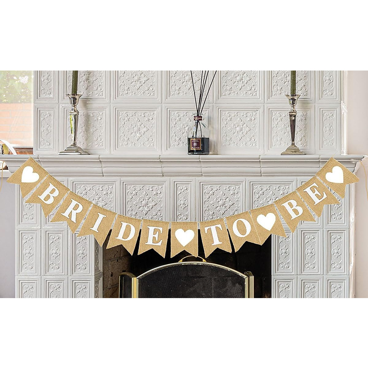 Burlap Bride To Be Banner Sign for Bridal Shower, Bachelorette, Wedding Party Decorations