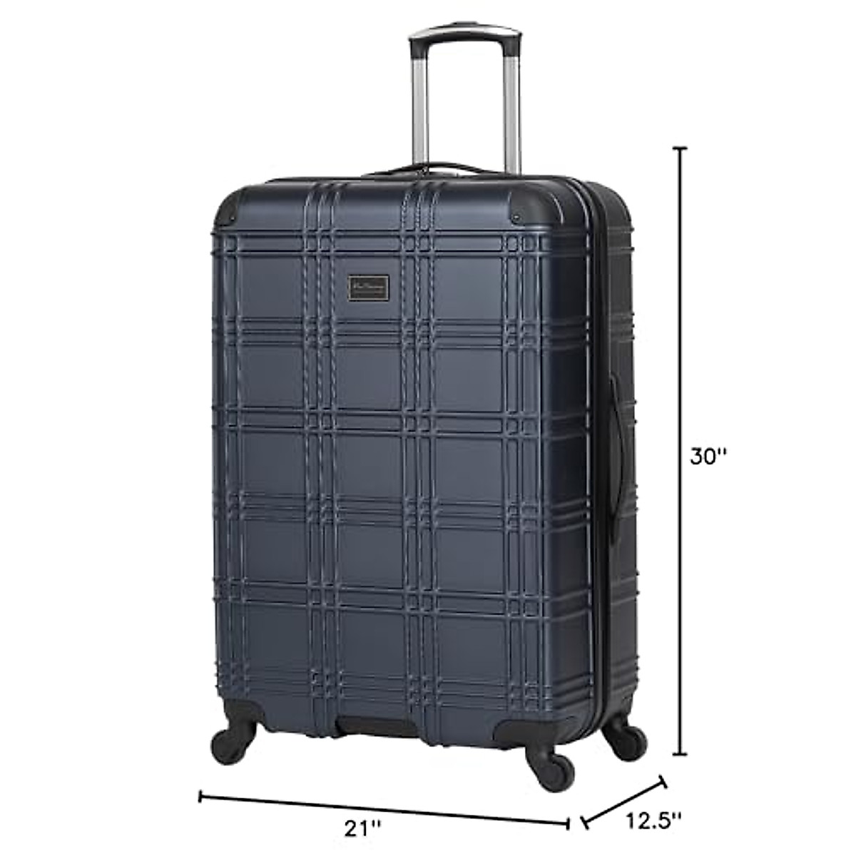 Ben Sherman Nottingham Lightweight Hardside 4-Wheel Spinner Travel Luggage, Naval, 28-Inch Checked